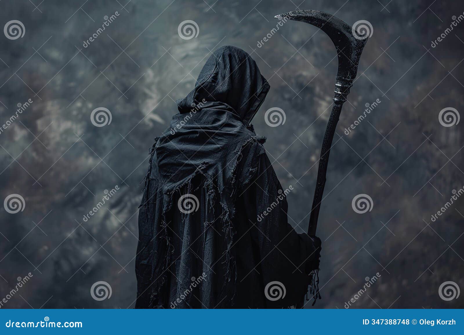 Scary Grim Reaper with Sharp Scythe in Hell with Dramatic Background ...
