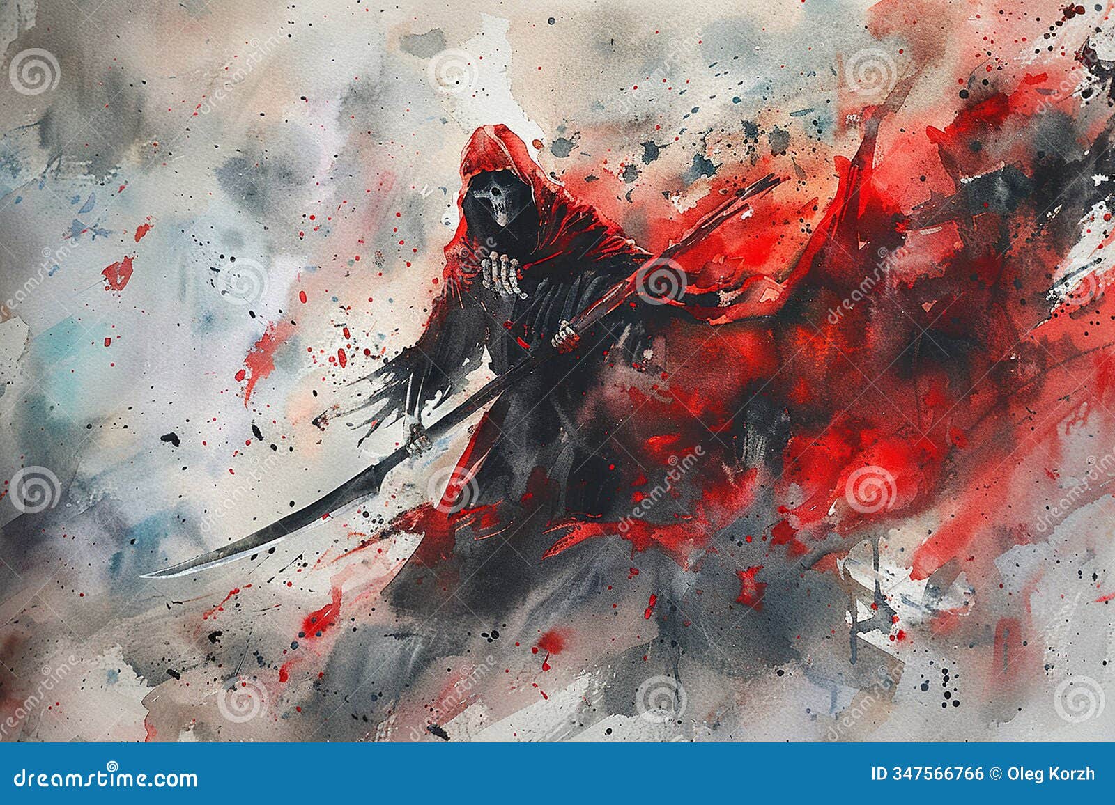 Scary Grim Reaper with Sharp Scythe in Hell with Dramatic Background ...