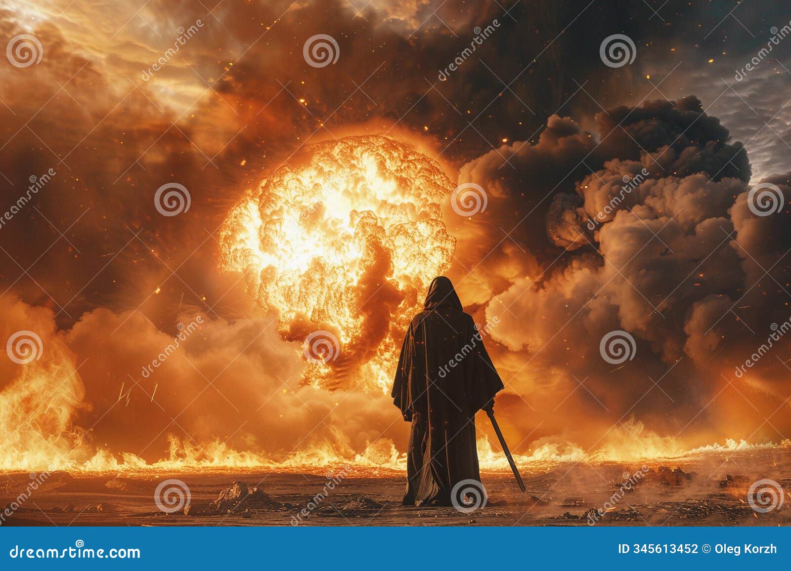 Scary Grim Reaper with Sharp Scythe in Hell with Dramatic Background ...
