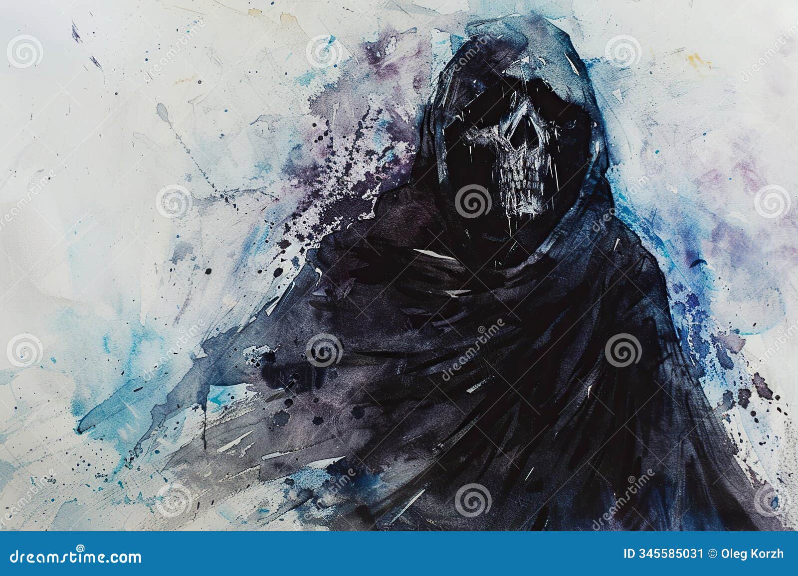 Scary Grim Reaper with Sharp Scythe in Hell with Dramatic Background ...
