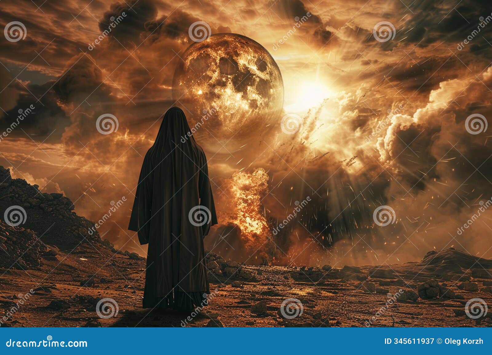 Scary Grim Reaper with Sharp Scythe in Hell with Dramatic Background ...