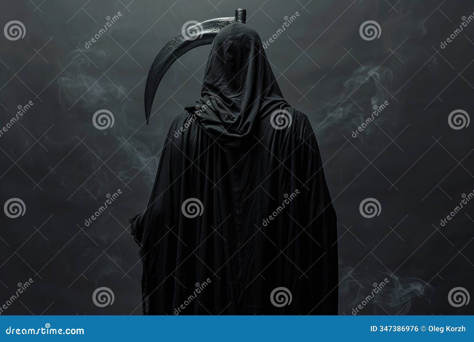 Scary Grim Reaper with Sharp Scythe in Hell with Dramatic Background ...