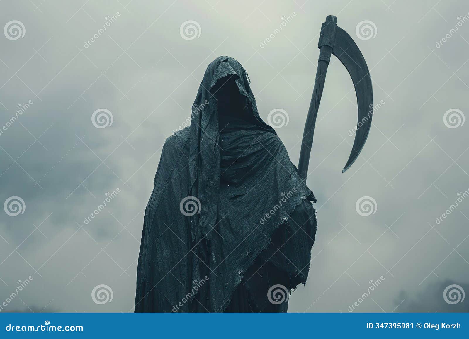 Scary Grim Reaper with Sharp Scythe in Hell with Dramatic Background ...