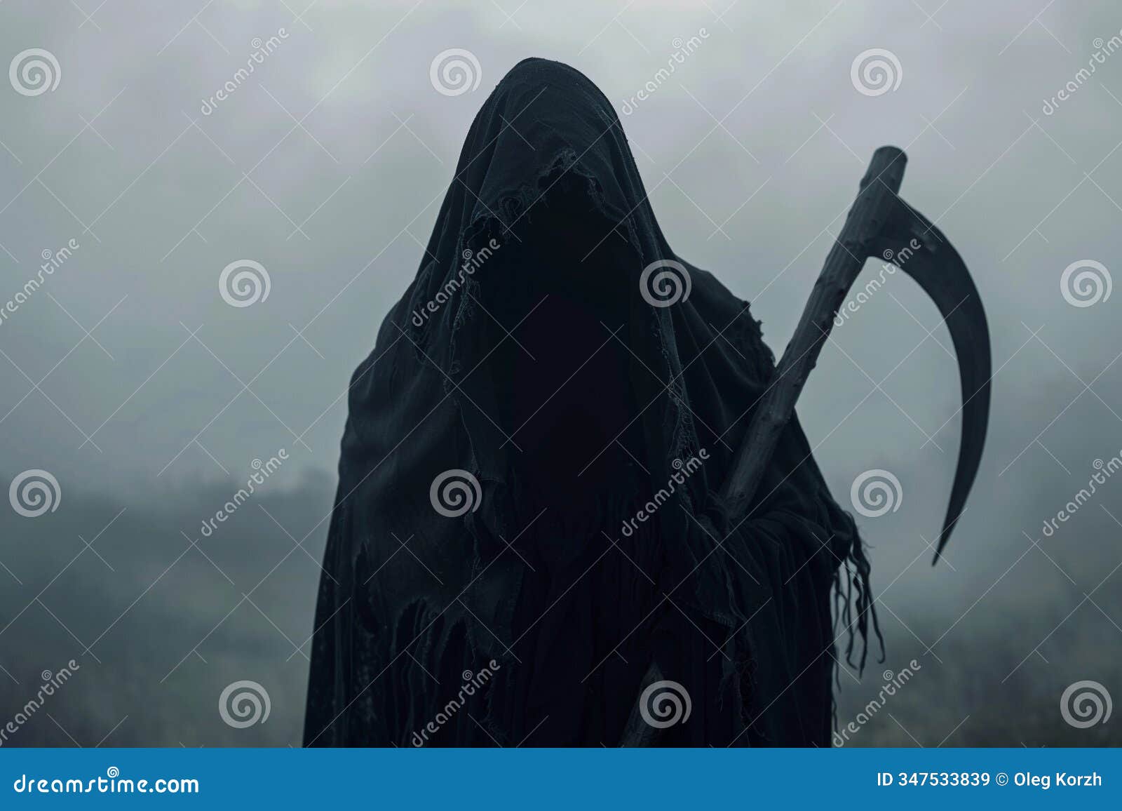 Scary Grim Reaper with Sharp Scythe in Hell with Dramatic Background ...