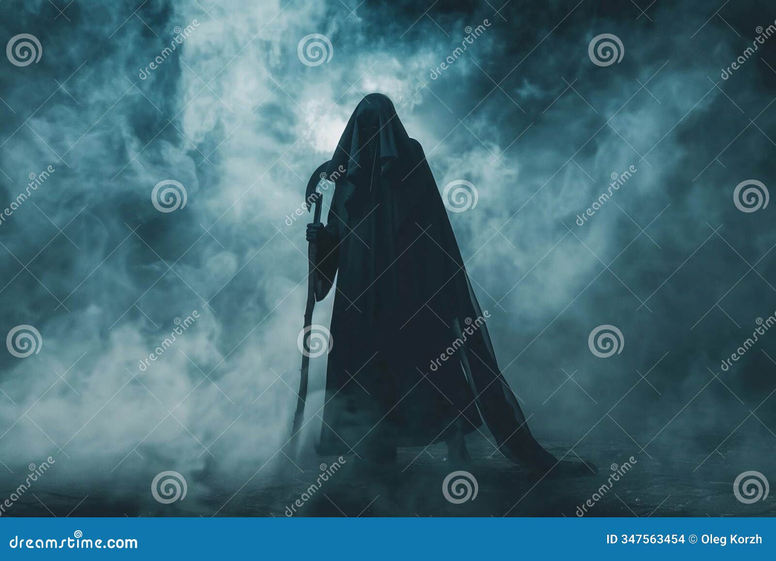 Scary Grim Reaper with Sharp Scythe in Hell with Dramatic Background ...