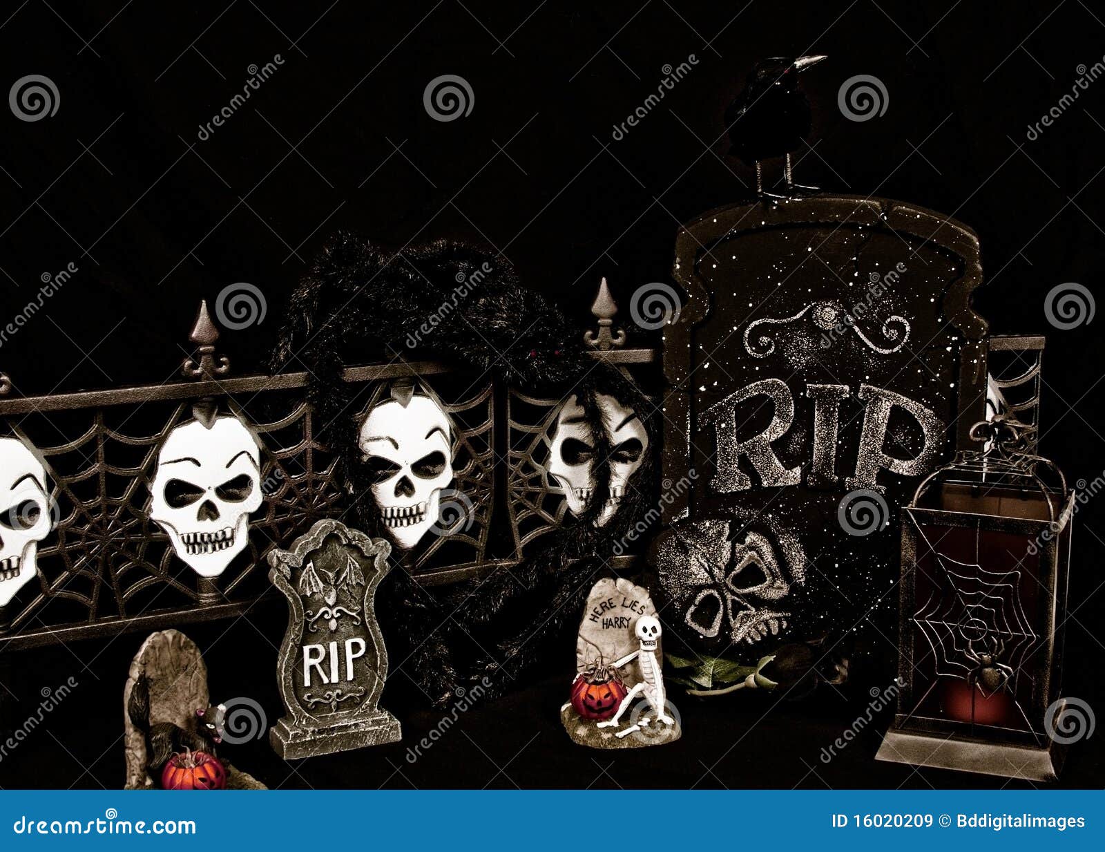 Scary Halloween Graveyard stock image. Image of tombstone - 16020209
