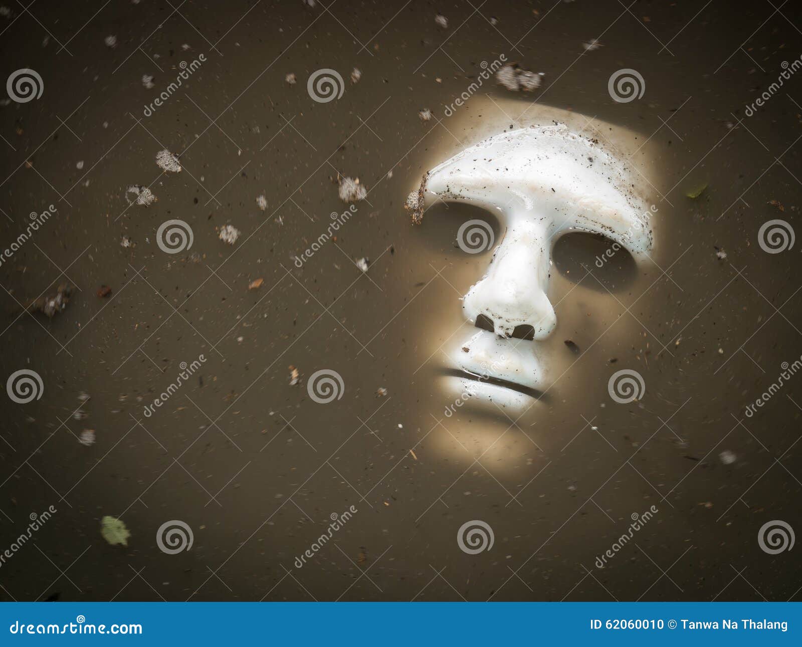 Scary Halloween Mask Drown in the Water Stock Photo - Image of monster ...