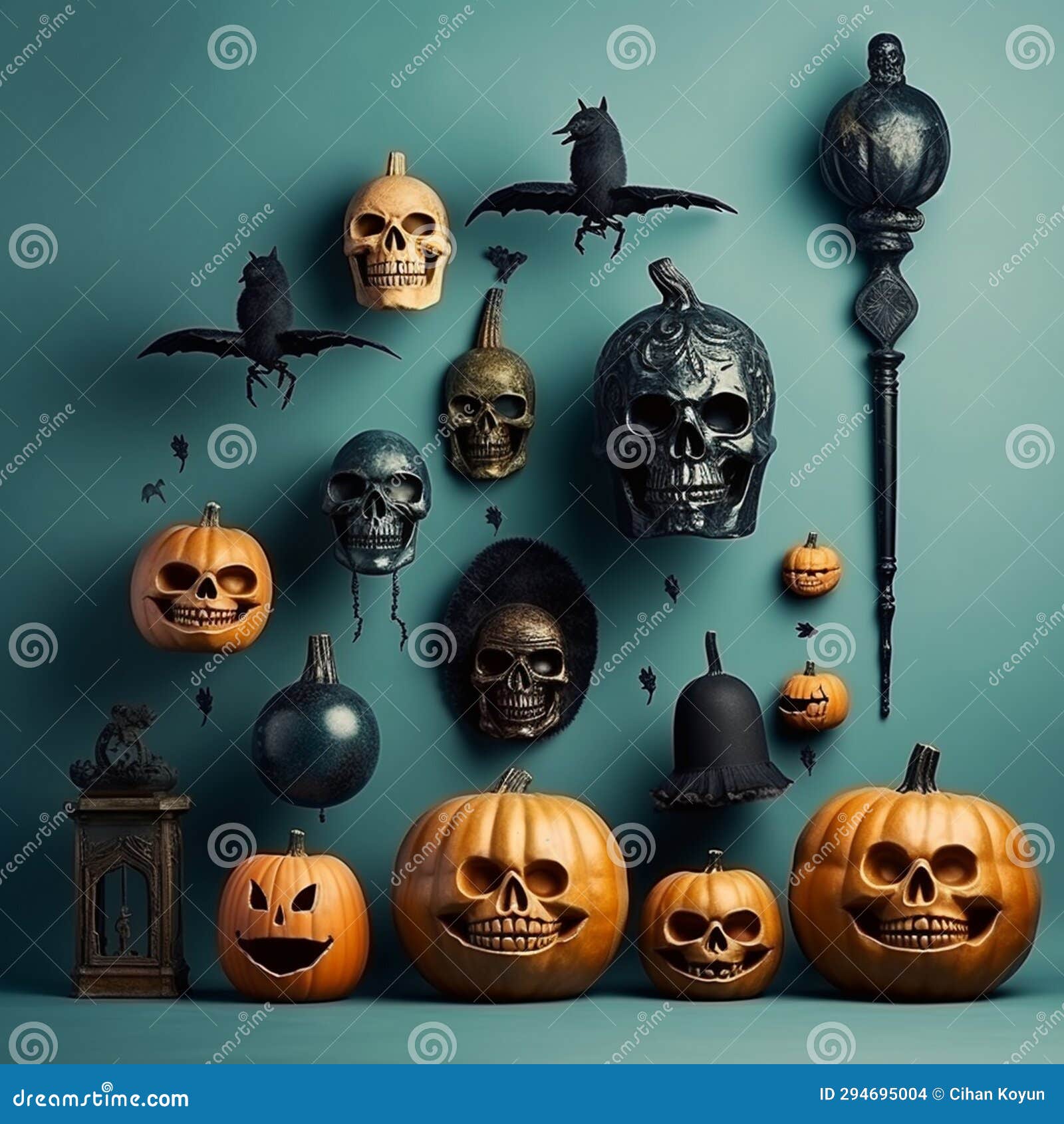 Scary Halloween Pumpkin Patch at Night Stock Illustration ...
