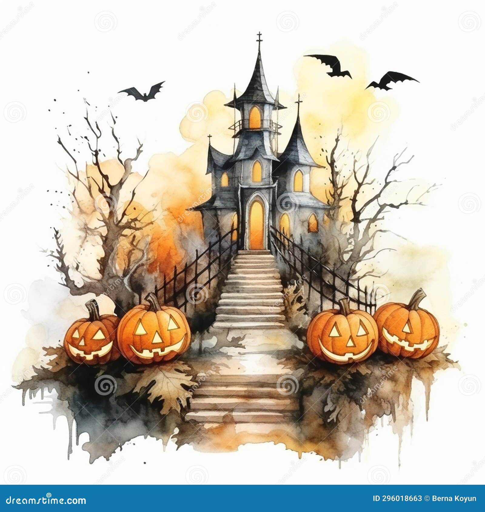 Scary Halloween Pumpkin Patch at Night Stock Illustration ...