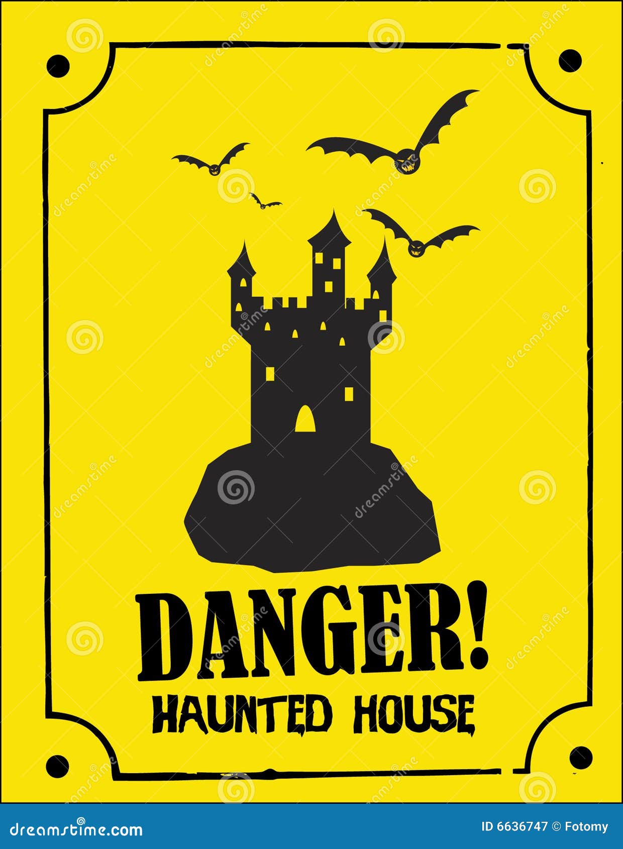 Scary Halloween sign stock vector. Illustration of cartoon - 6636747