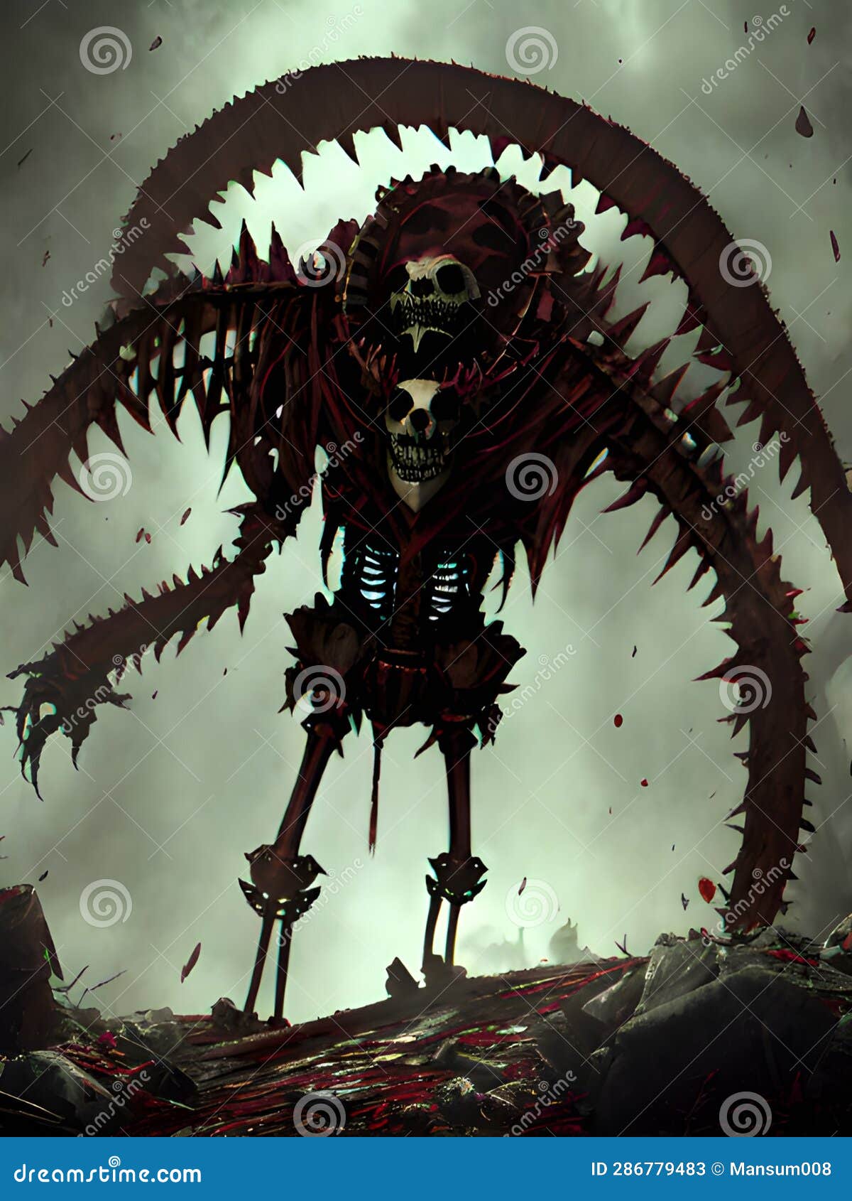 Scary Halloween Theme. 3d Render, Ai Generated Stock Image - Image of ...