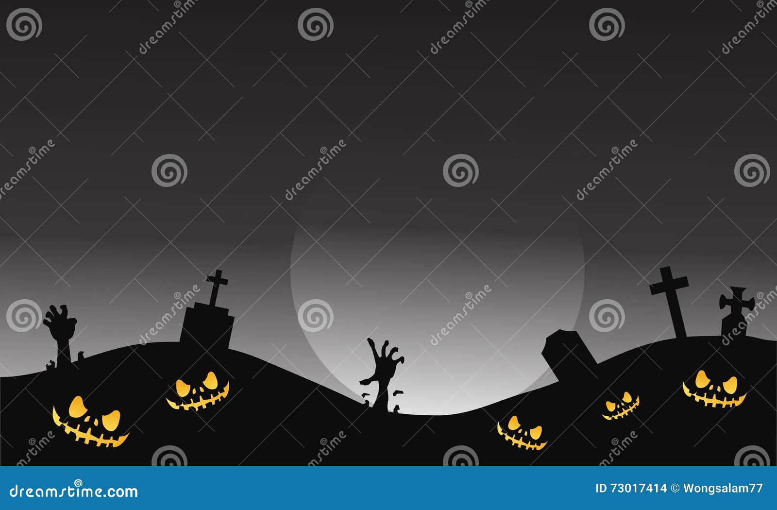 Scary Halloween Tomb and Hand Zombie Stock Vector - Illustration of ...
