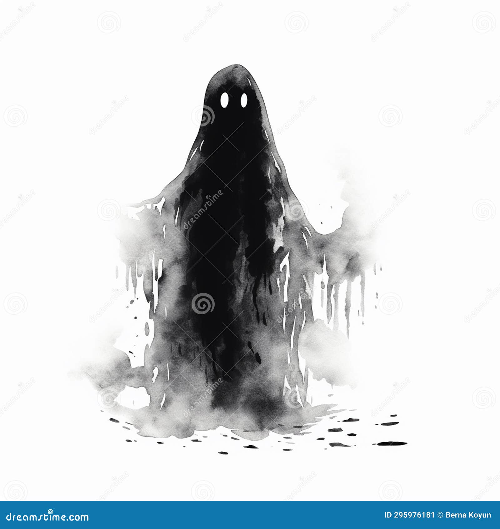 Scary Hand-Drawn Wraith stock illustration. Illustration of shakma ...