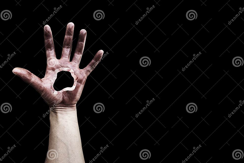 Scary hand with hole stock photo. Image of scary, abstract - 85811190