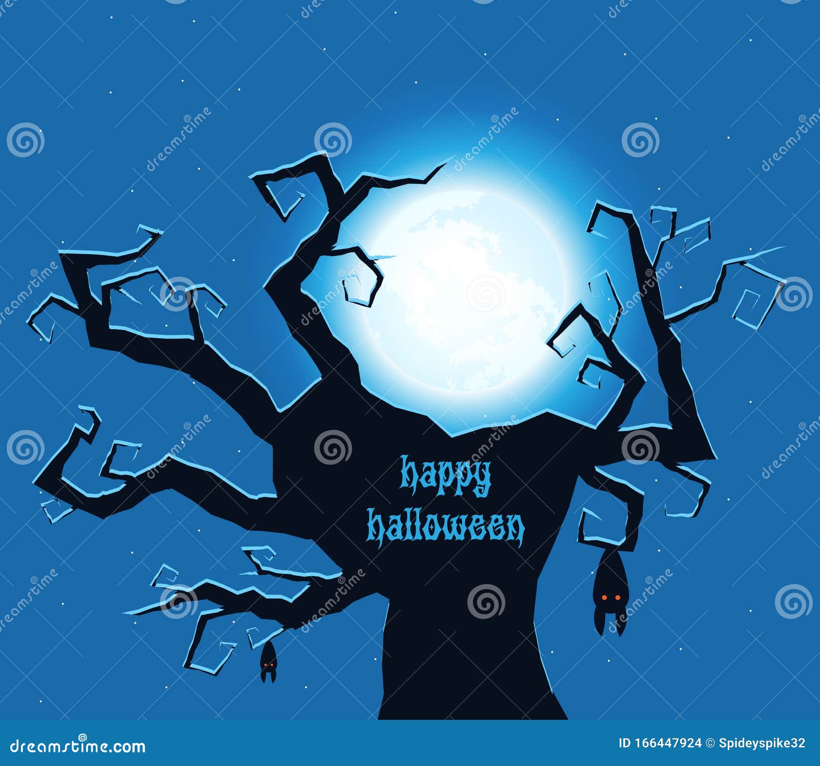 A Scary Hand of Tree. Vector Illustration Stock Illustration ...