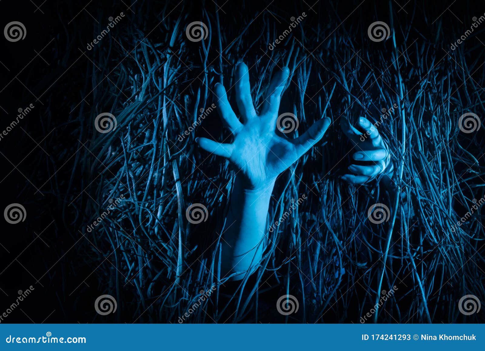 Scary hands in the woods stock image. Image of demonic - 174241293