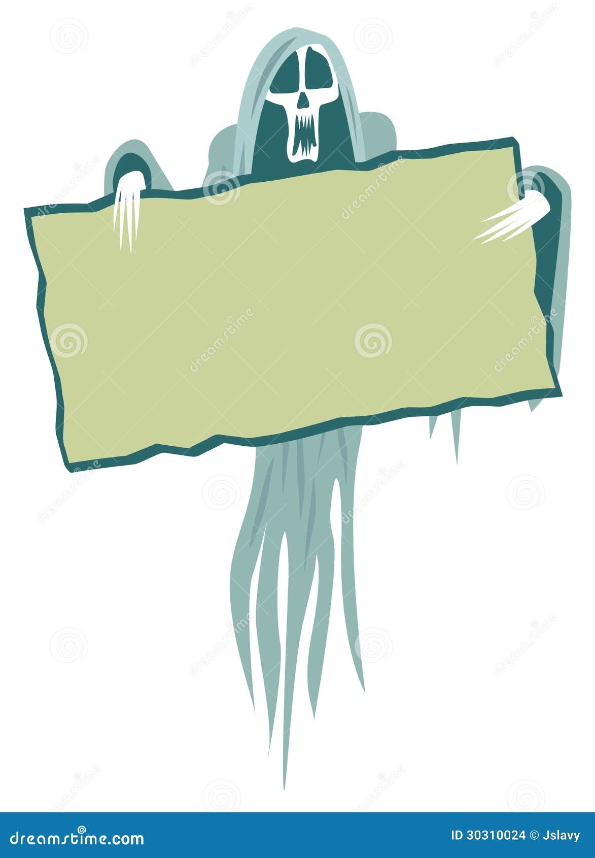 Scary Ghost with Sign stock vector. Illustration of rags - 30310024