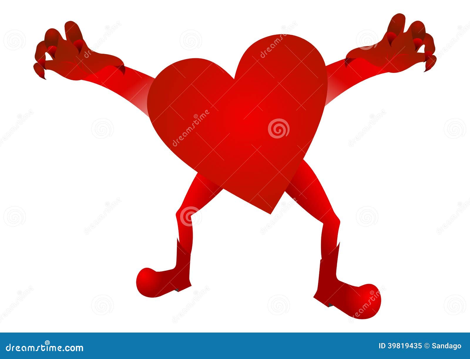 Scary heart stock vector. Illustration of design, claw - 39819435