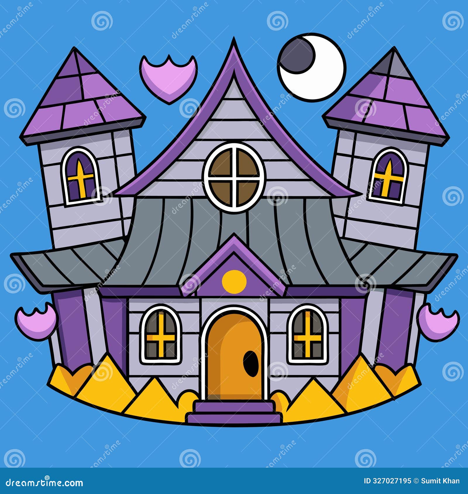 Scary House Vector Graphic Design Stock Vector - Illustration of creepy ...