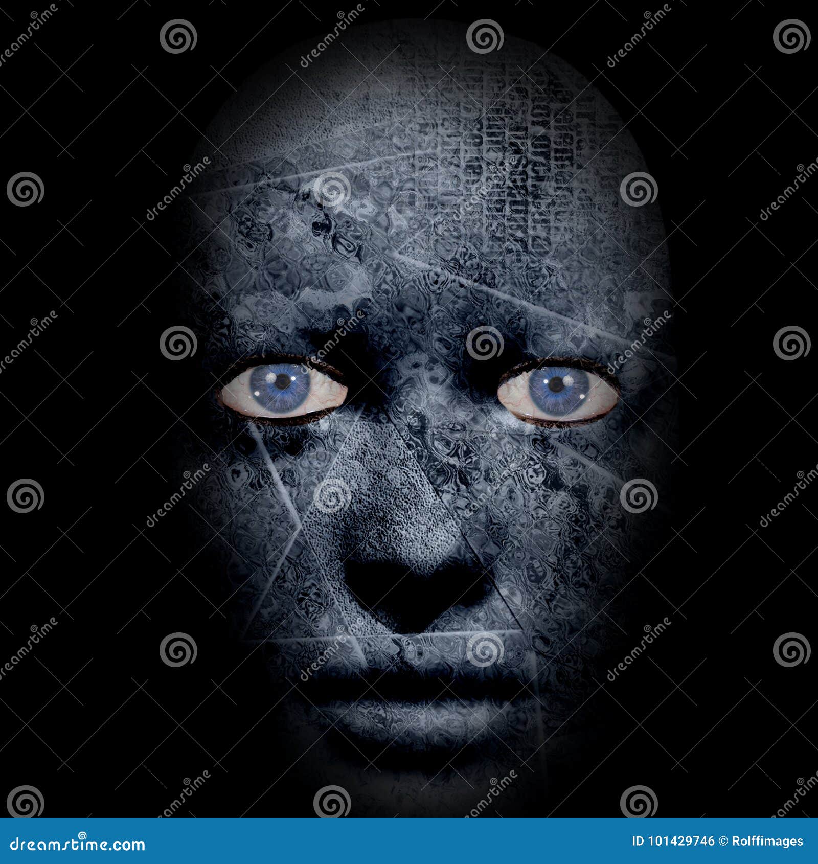 Scary Human Skull On Black Background Stock Image | CartoonDealer.com ...
