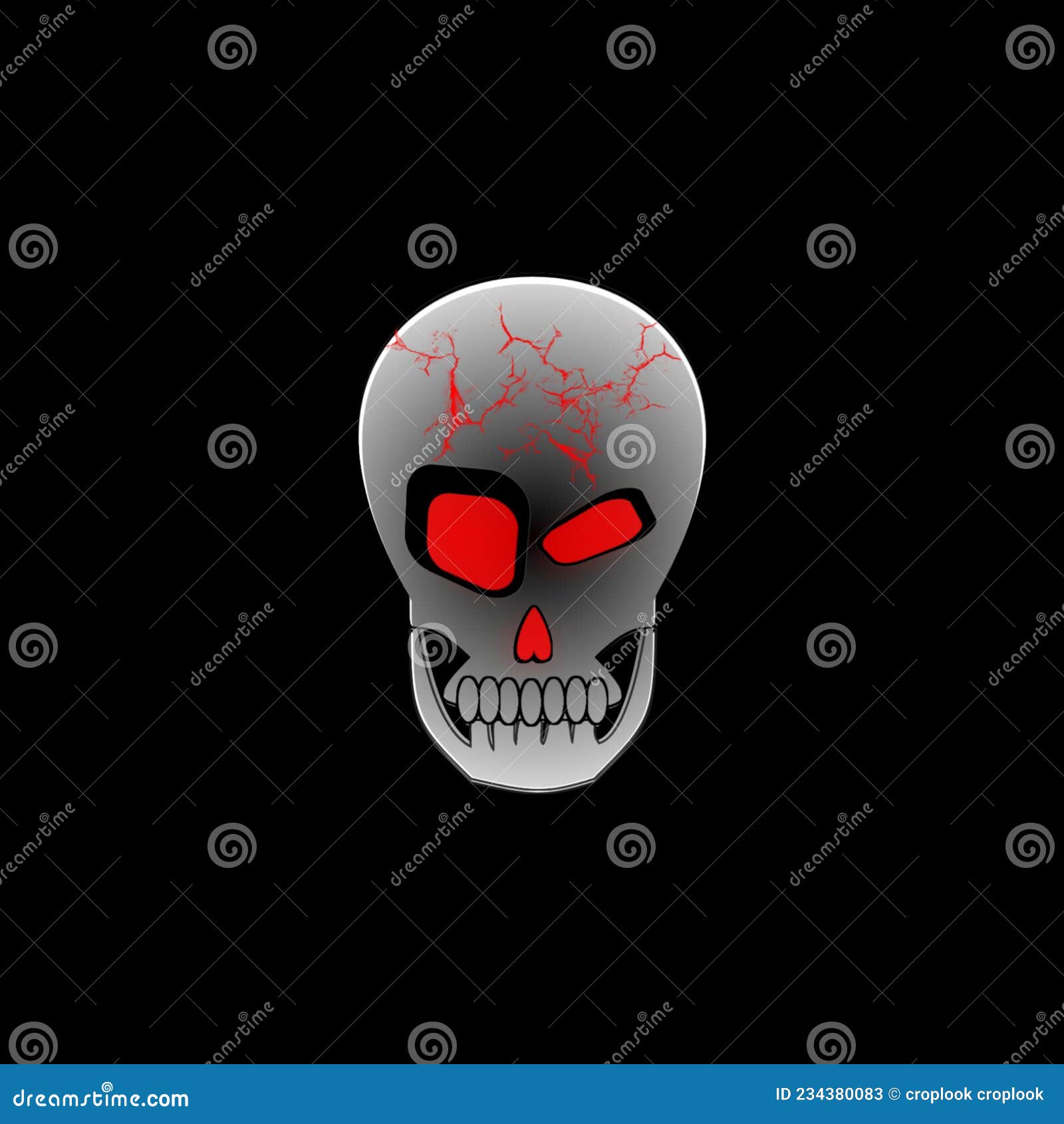 Scary Human Skull Illustrations Stock Illustration - Illustration of ...
