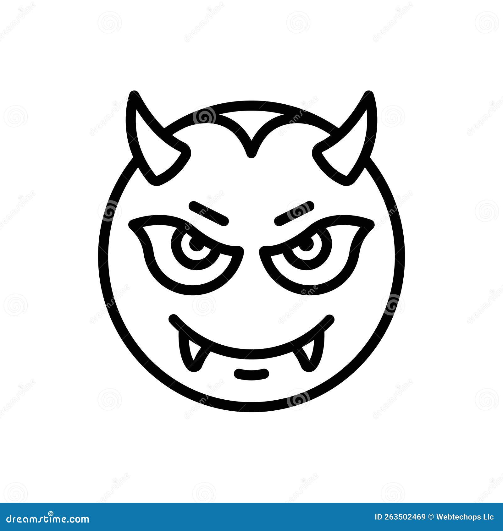 Black Line Icon for Scary, Intimidating and Eerie Stock Vector ...