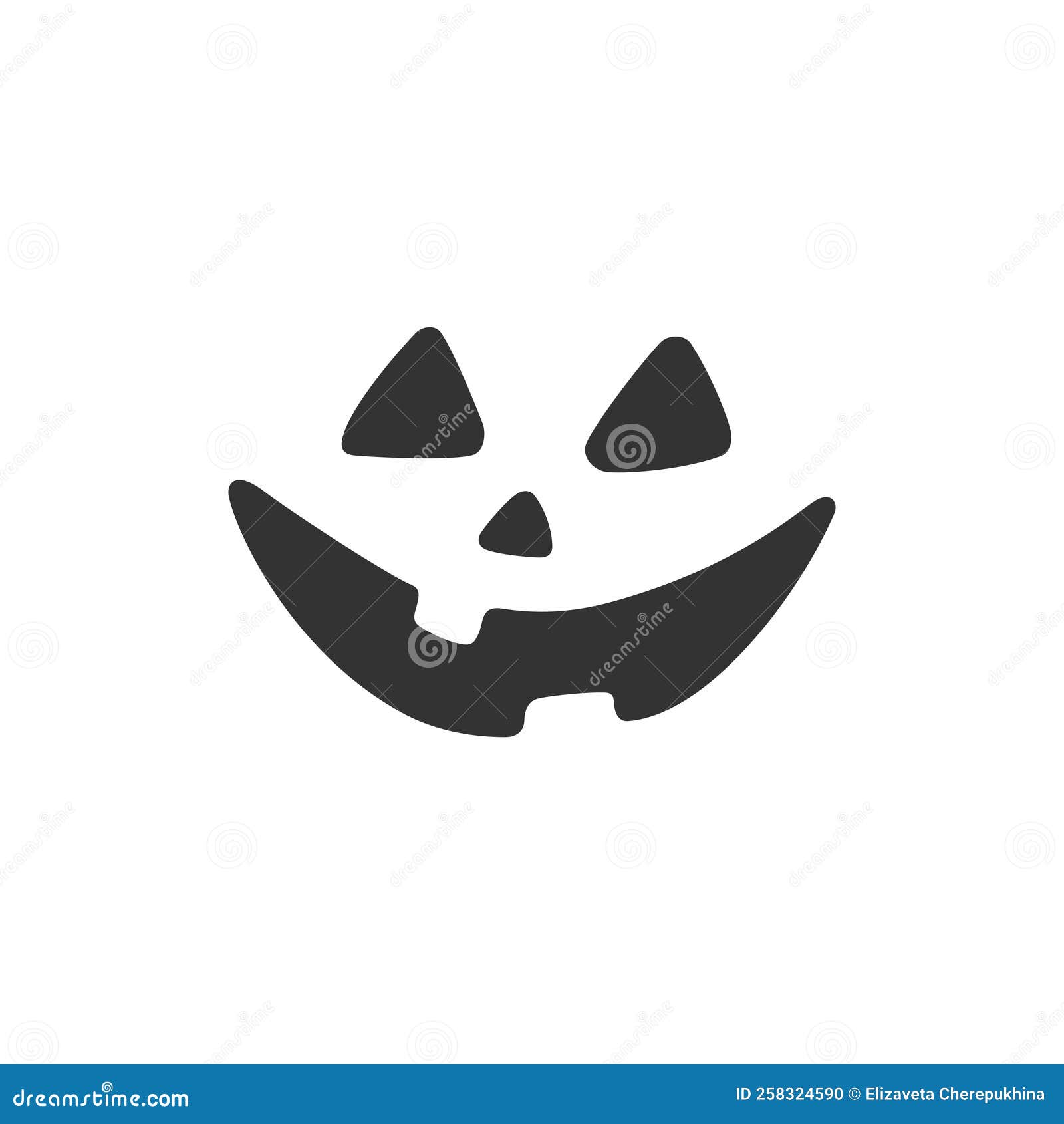 Scary Jack O Lantern Face With Teeth Halloween Spooky Face Stock