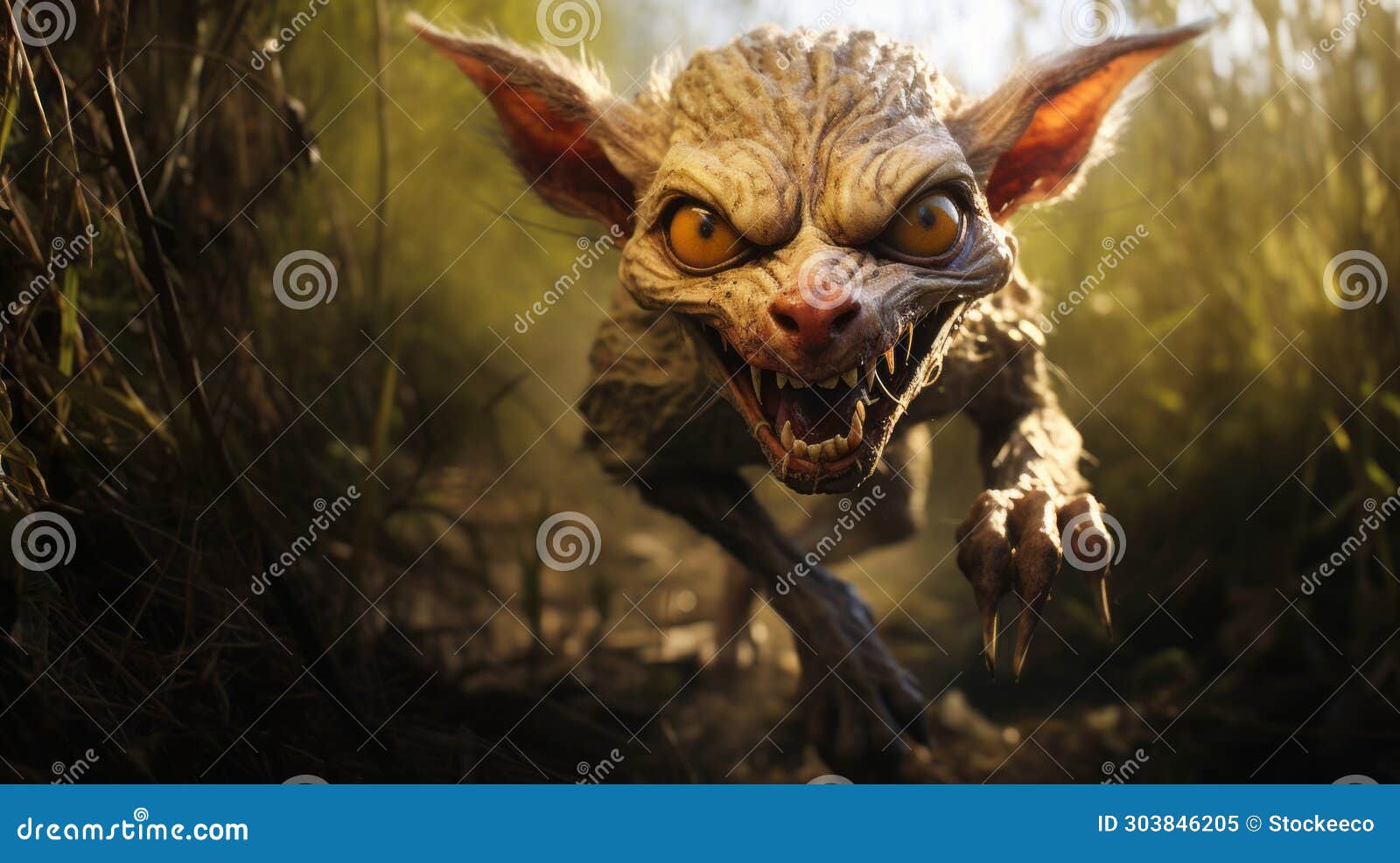 Scary Kobold Running through Grass - Unreal Engine 5 Style Stock ...