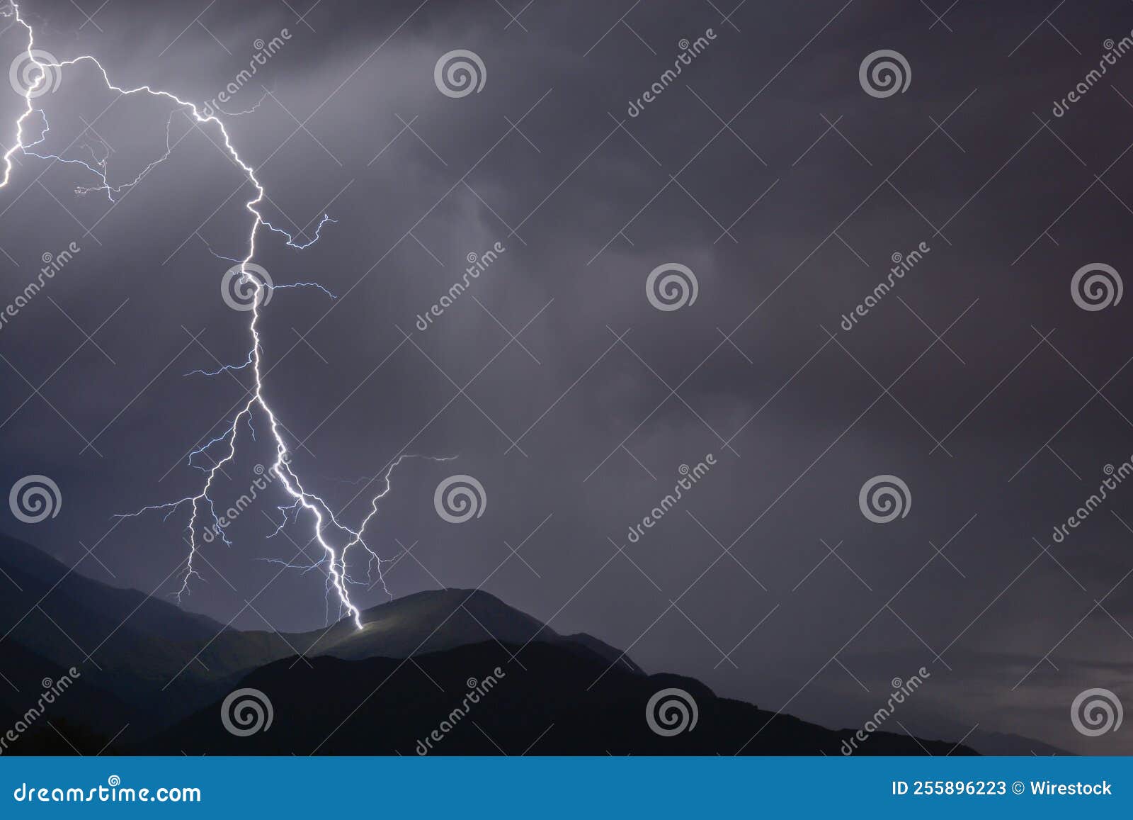 Scary Lightning with a Dark Clouds Stock Image - Image of cloudy ...