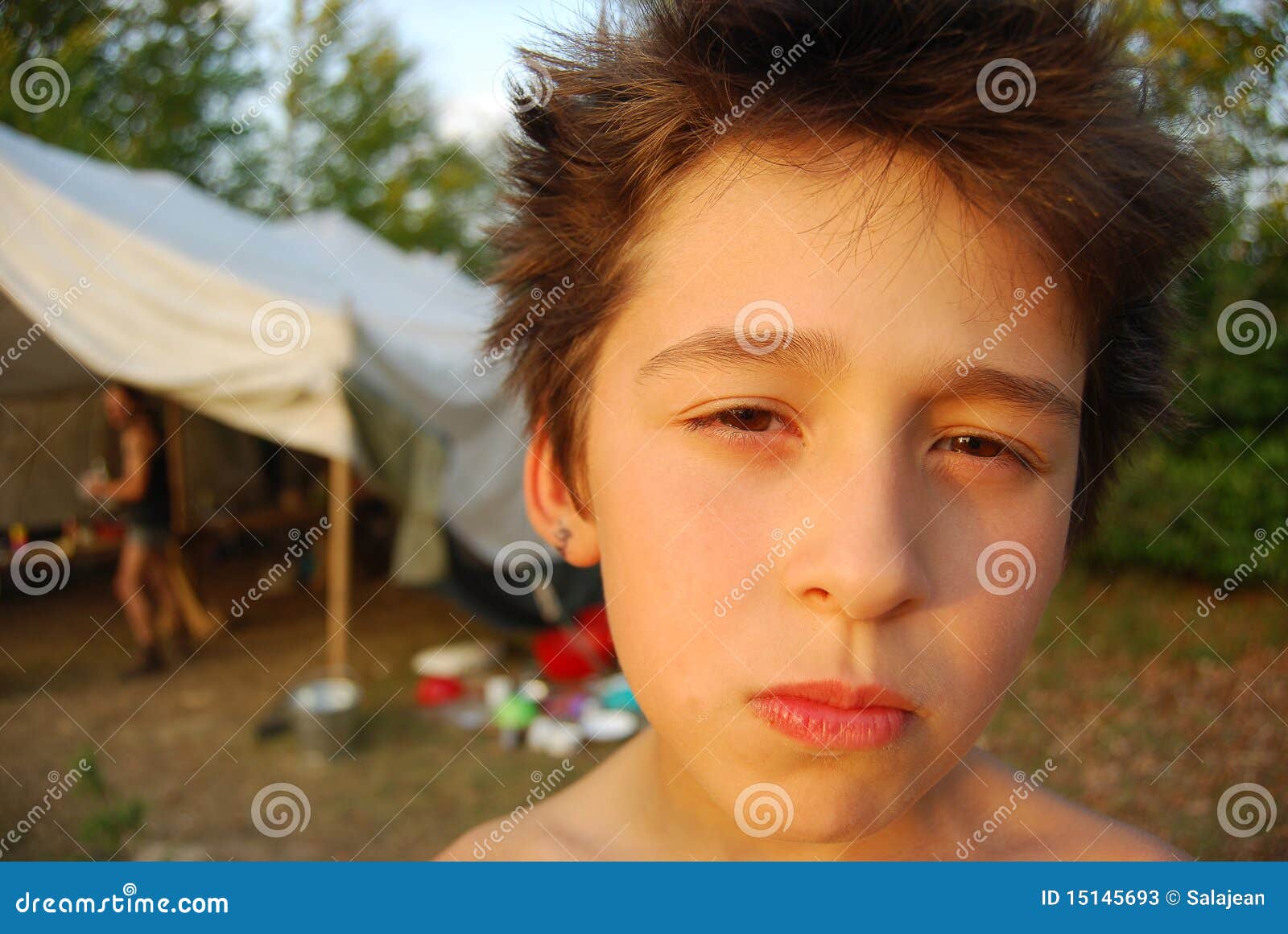 Scary Little Kid with a Freaky Face Stock Image - Image of roll ...