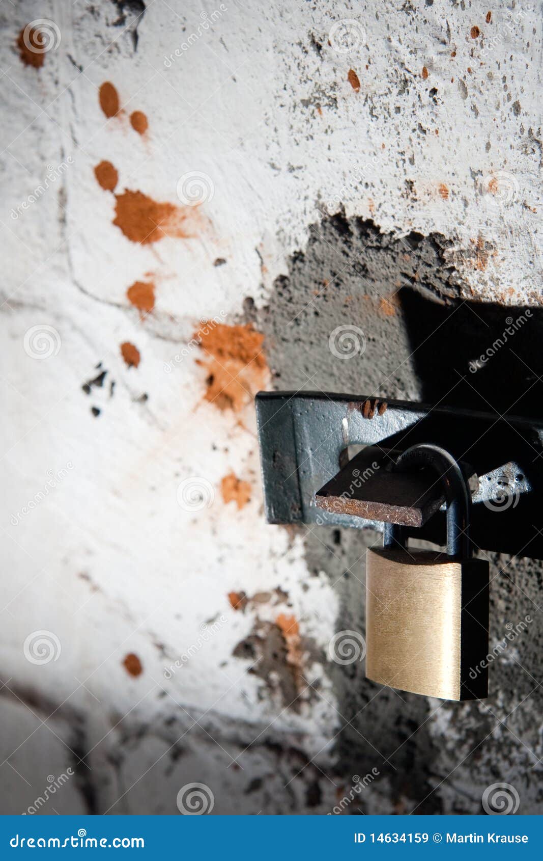 Scary Lock with Heavy Shadows and Blood Stock Image - Image of locked ...