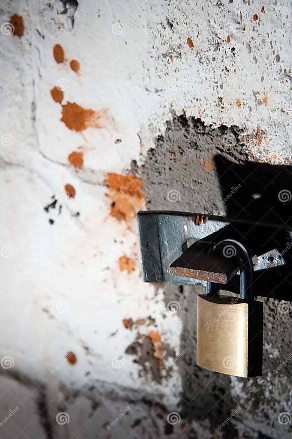 Scary Lock with Heavy Shadows and Blood Stock Image - Image of locked ...