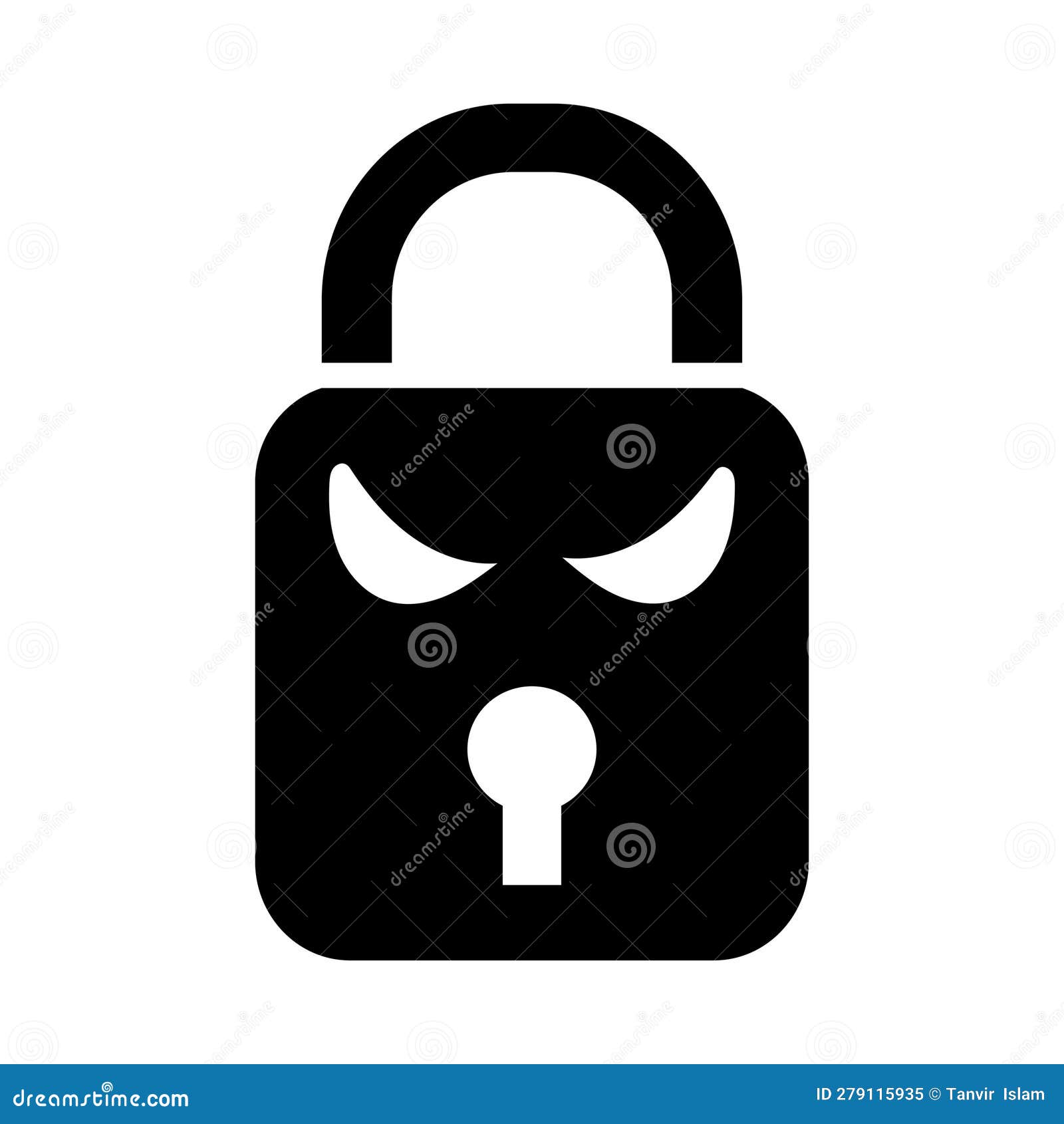 Scary Lock Icon stock vector. Illustration of bangladesh - 279115935