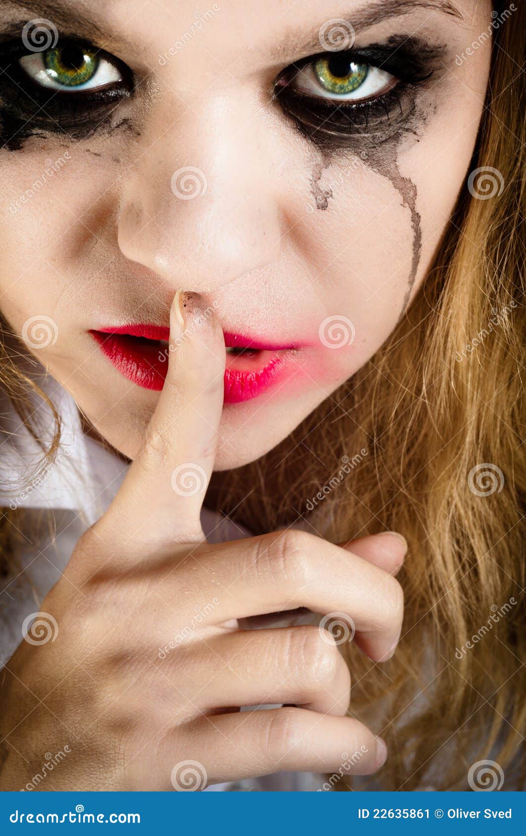 A Scary Looking Young Woman Stock Image - Image of horror, loss: 22635861