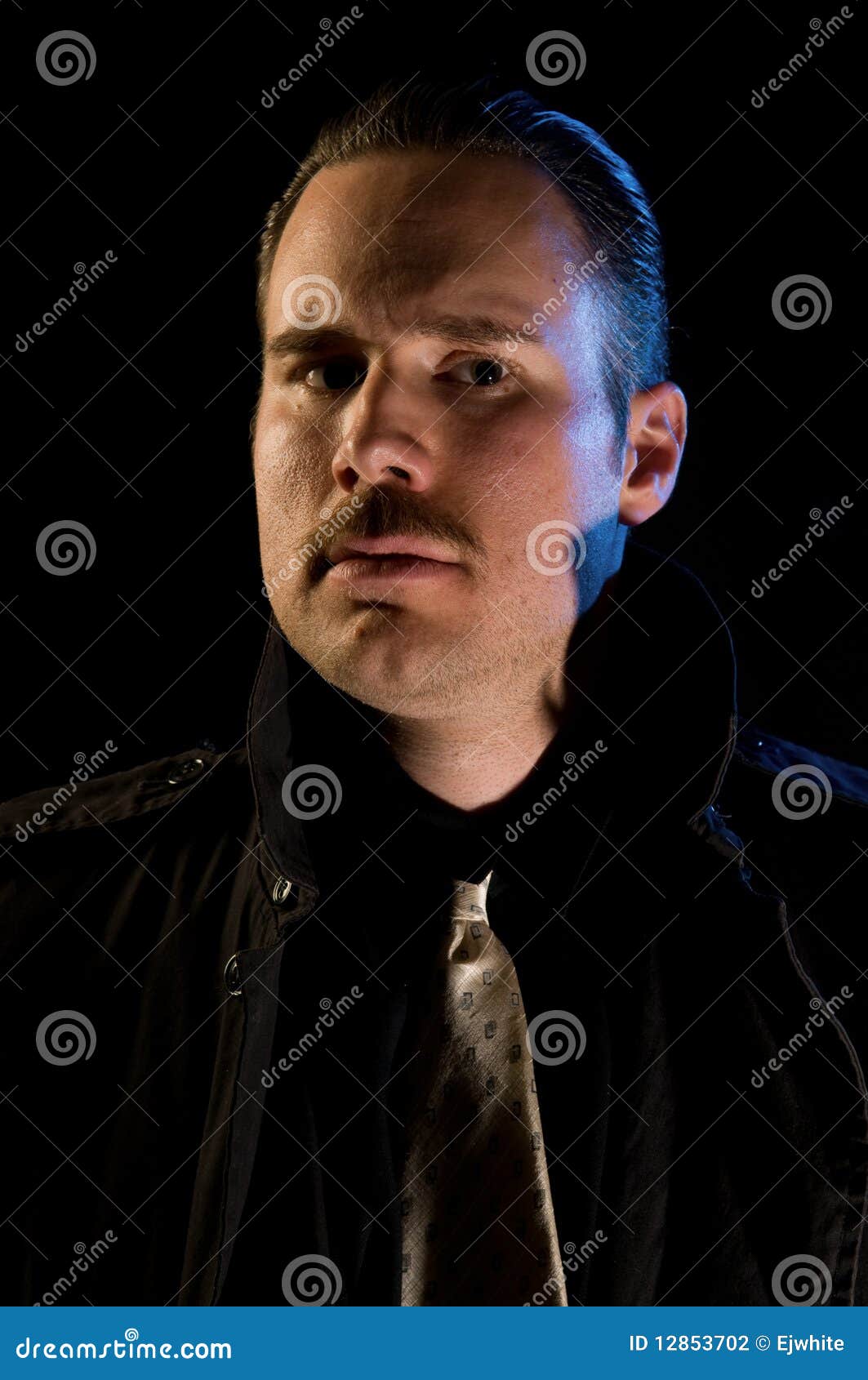 Scary man stock photo. Image of dark, chiaroscuro, coat - 12853702