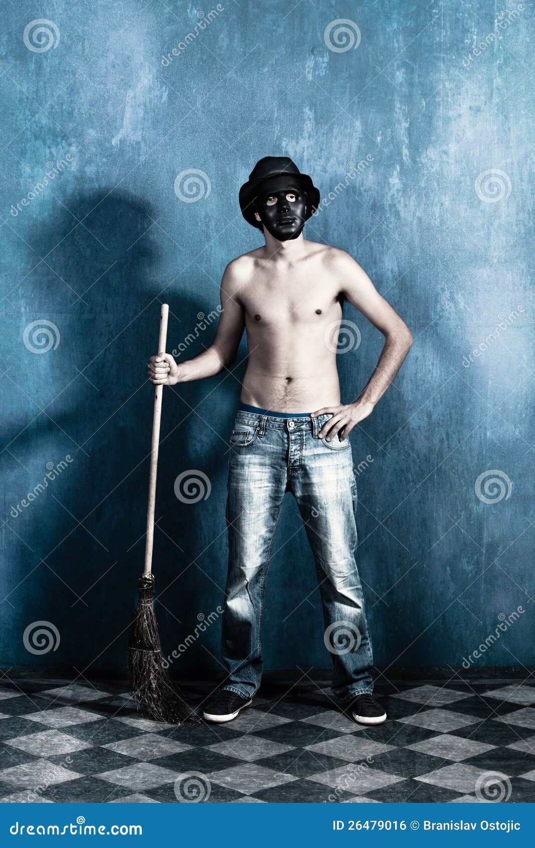 Scary man stock photo. Image of full, shirtless, disguise - 26479016