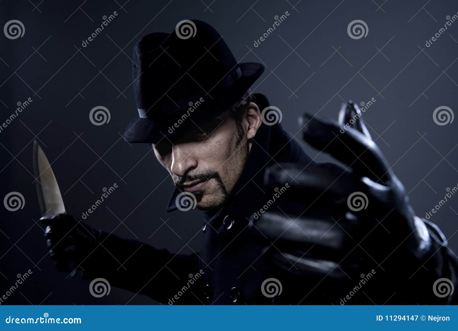 Scary man with a knife stock image. Image of adult, face - 11294147