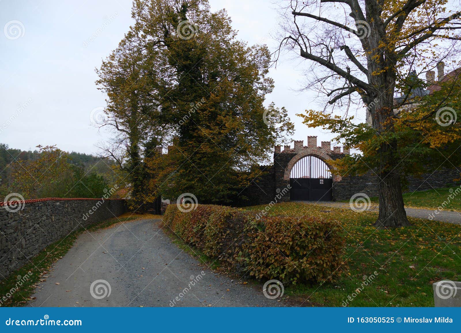 Scary Medieval Stone Gate into Park Stock Image - Image of castle ...