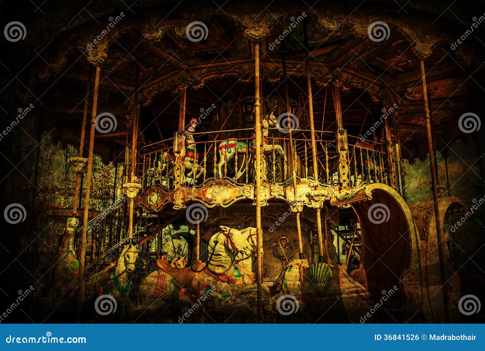 Scary merry go round stock photo. Image of amusement - 36841526