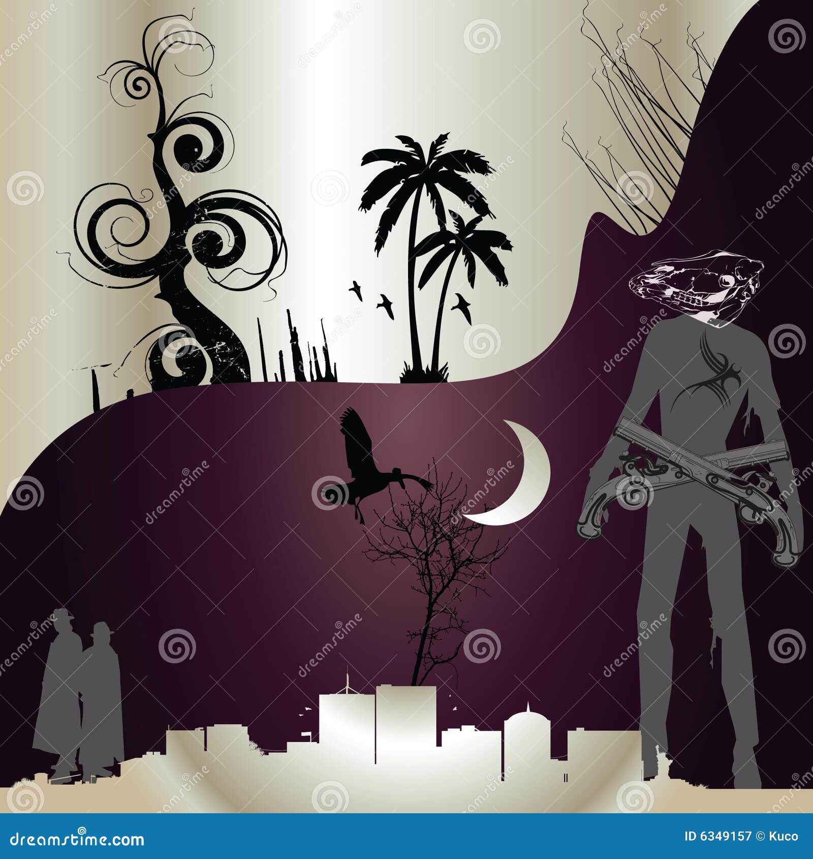 Scary Midnight Story Cartoon Vector | CartoonDealer.com #6349157