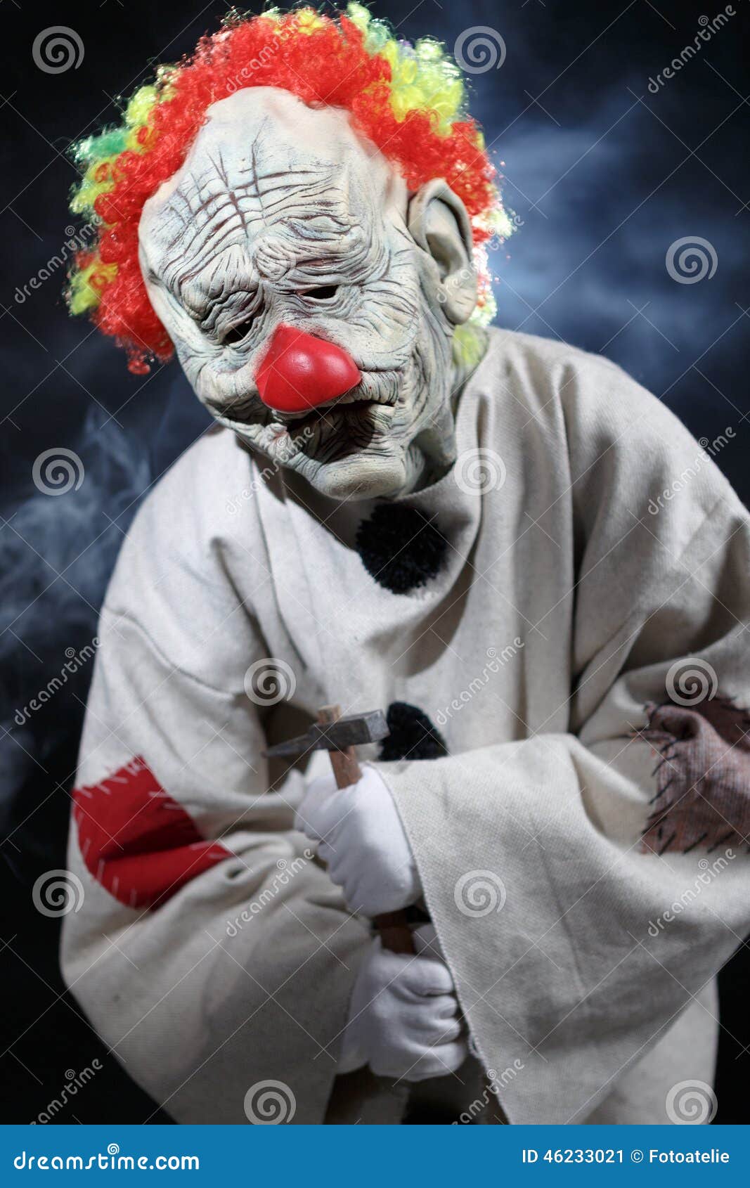 Scary monster clown stock image. Image of halloween, crazy - 46233021