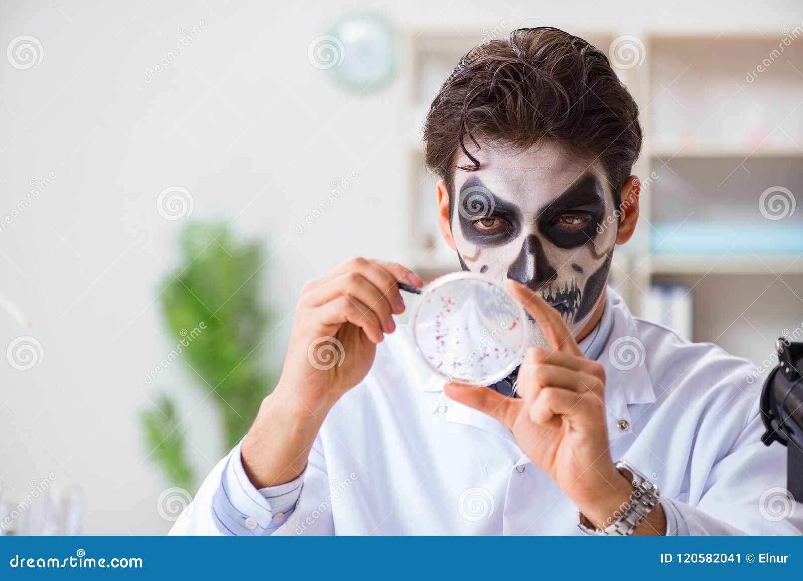 The Scary Monster Doctor Working in Lab Stock Image - Image of doctor ...