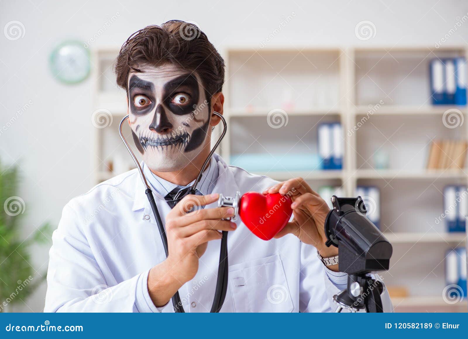 The Scary Monster Doctor Working in Lab Stock Image - Image of ...