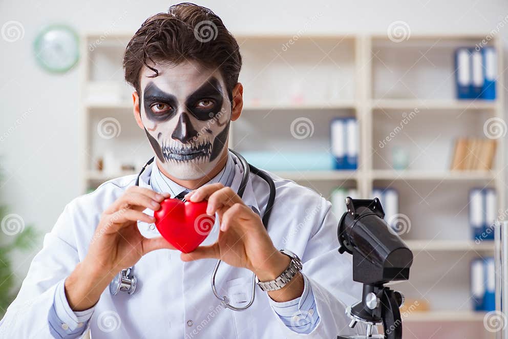The Scary Monster Doctor Working in Lab Stock Photo - Image of doctor ...