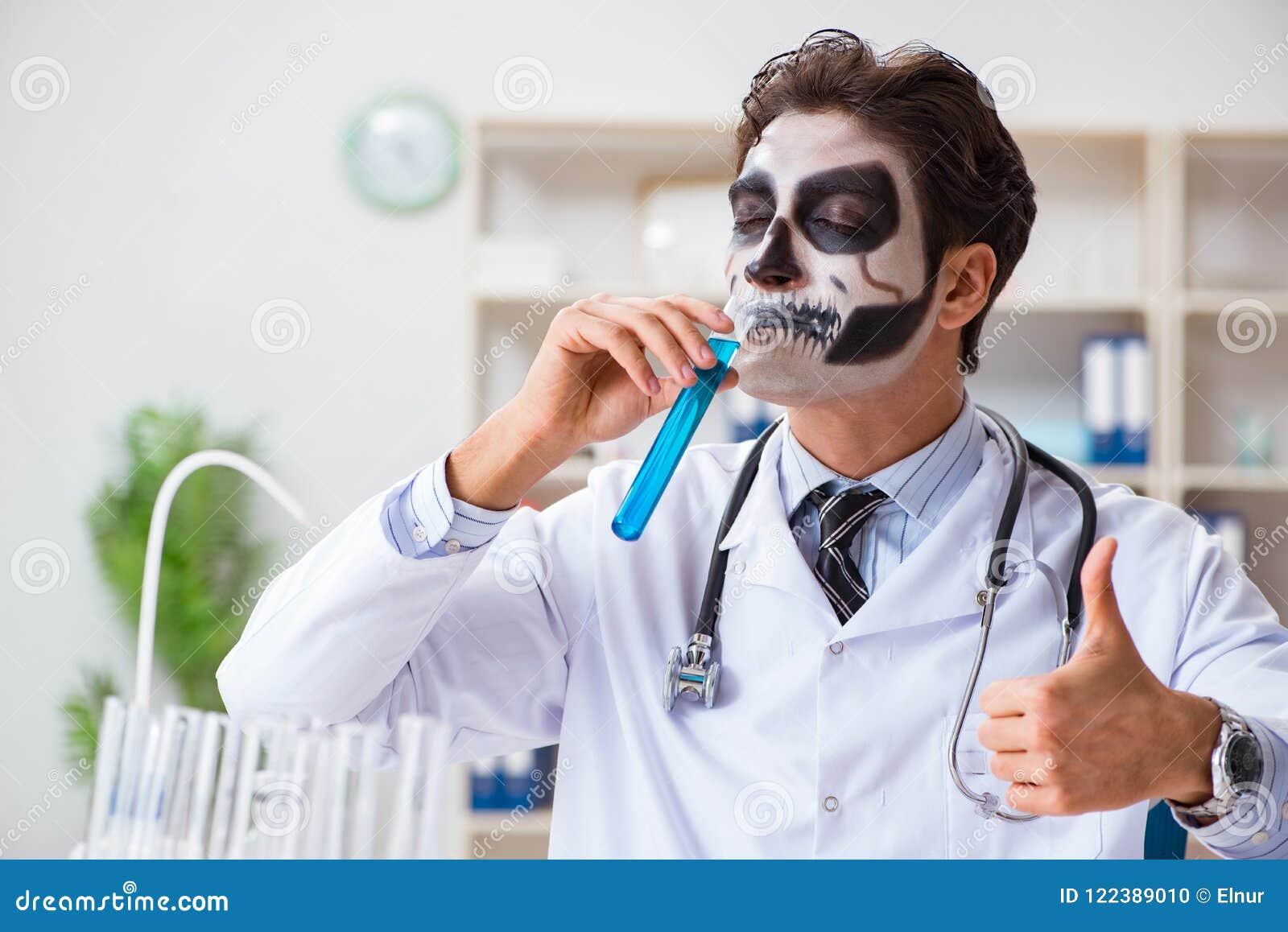 The Scary Monster Doctor Working in Lab Stock Photo - Image of ...