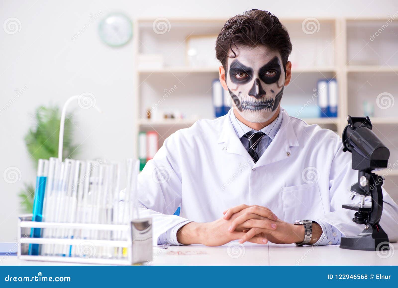 The Scary Monster Doctor Working in Lab Stock Photo - Image of hospital ...