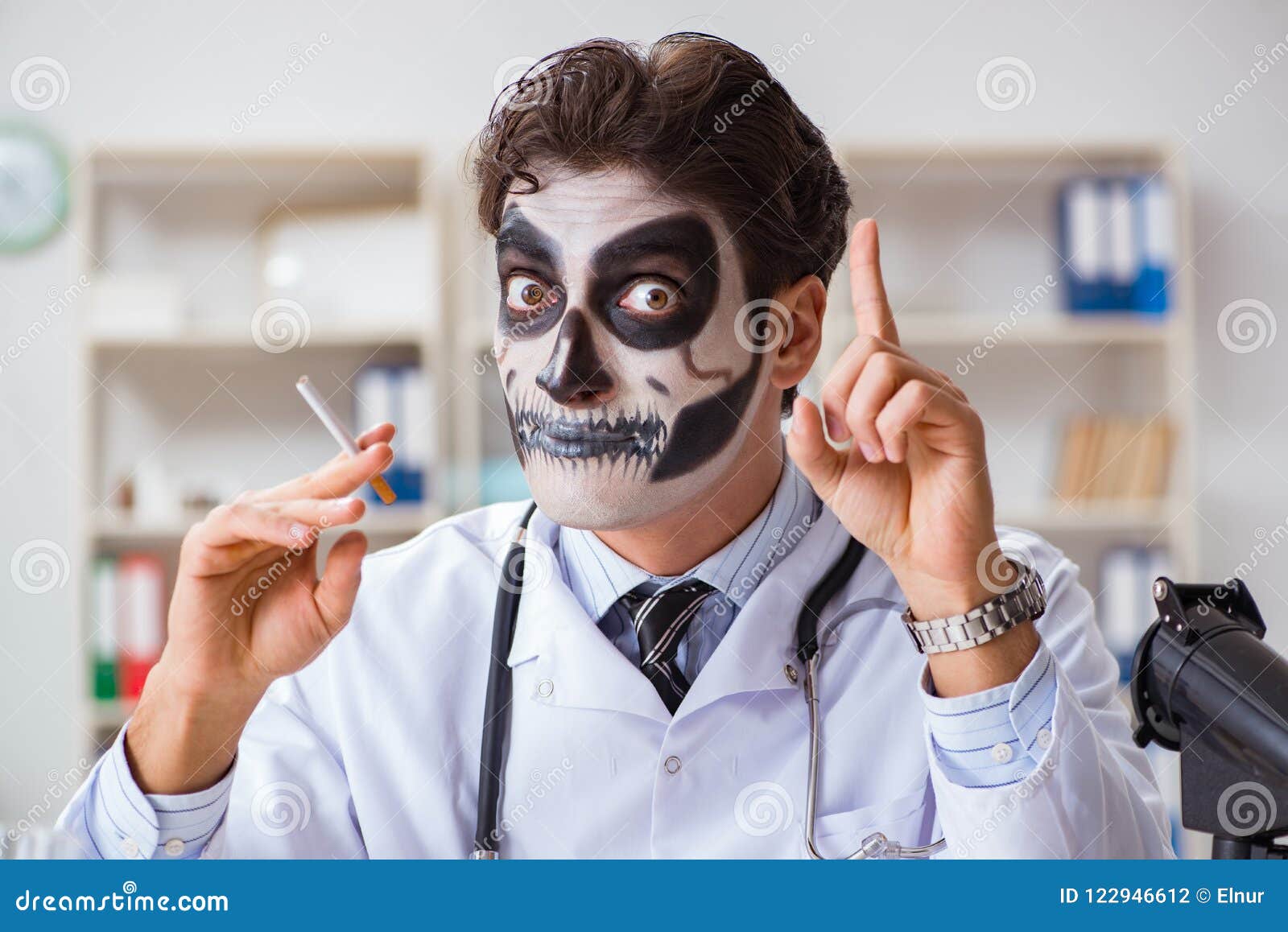 The Scary Monster Doctor Working in Lab Stock Photo - Image of abuse ...
