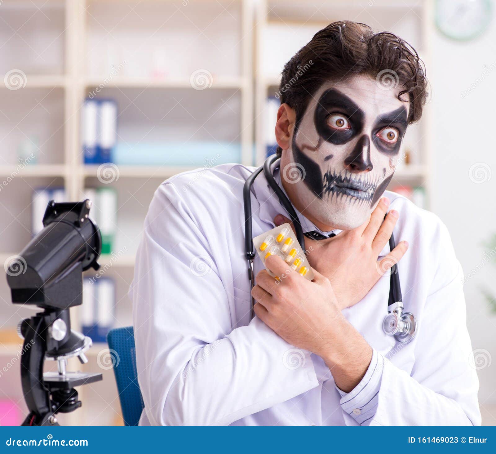 Scary Monster Doctor Working in Lab Stock Image - Image of horror ...