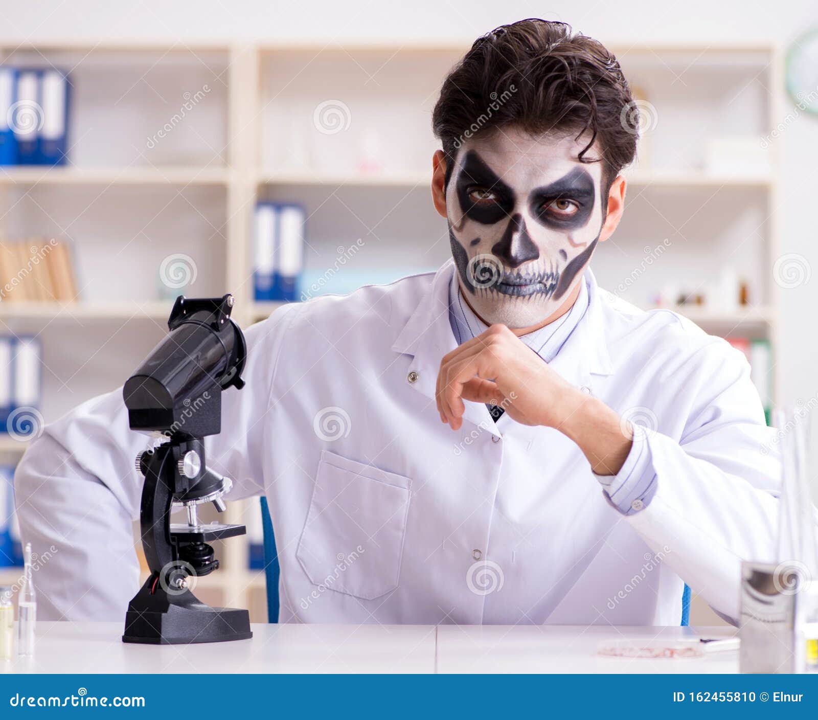 Scary Monster Doctor Working in Lab Stock Photo - Image of devil, medic ...