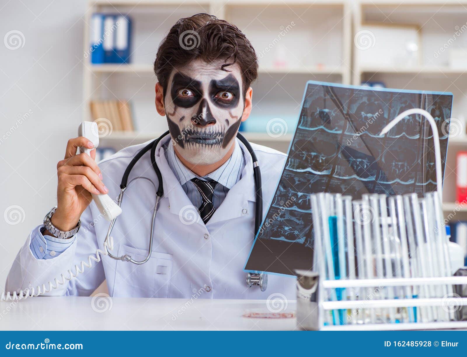 Scary Monster Doctor Working in Lab Stock Photo - Image of malicious ...
